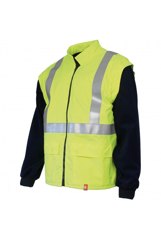 ATEX Weatherproof HV multi-hazard vest with removable sleeves| DMD FRANCE