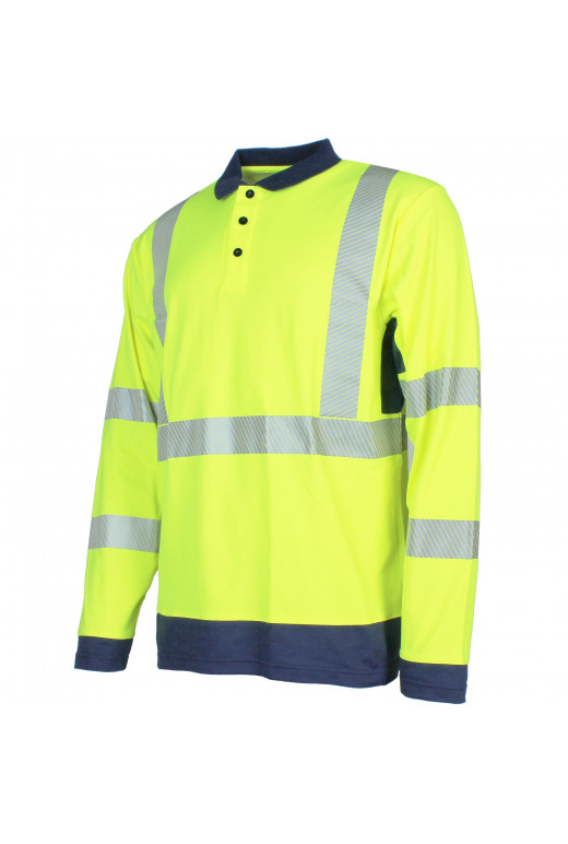 Visio Mesh high-visibility long-sleeved polo shirt | DMD France