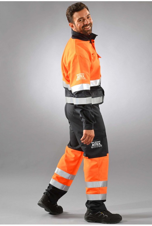 Fluo Orange High-Visibility ATEX Multi-Hazard Jacket | DMD France
