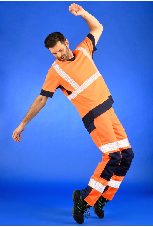 Visio Mesh high-visibility MC V-neck T-shirt | DMD France