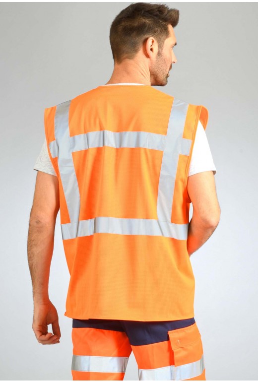 Visio Mesh high-visibility multi-pocket vest | DMD France